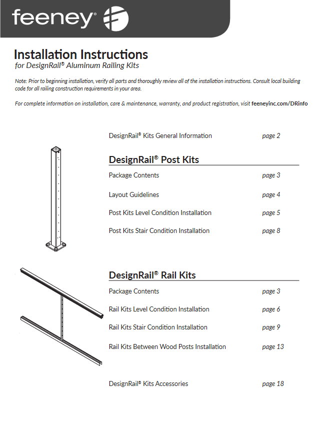 Feeney Classic DesignRail Kits | D&RS